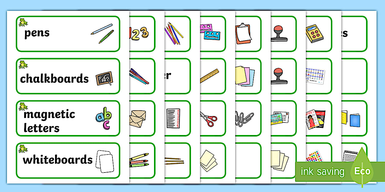 Frog Themed Editable Writing Area Resource Labels