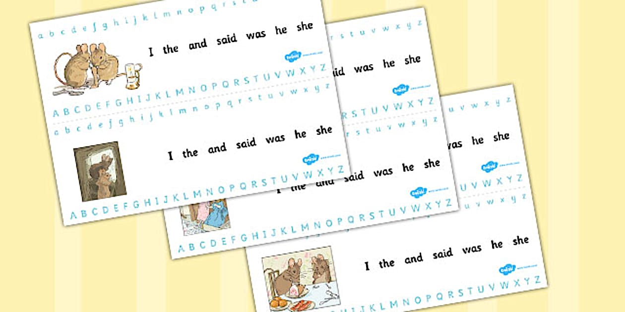 Cursive The Tale of Two Bad Mice Alphabet Strips (Beatrix Potter)
