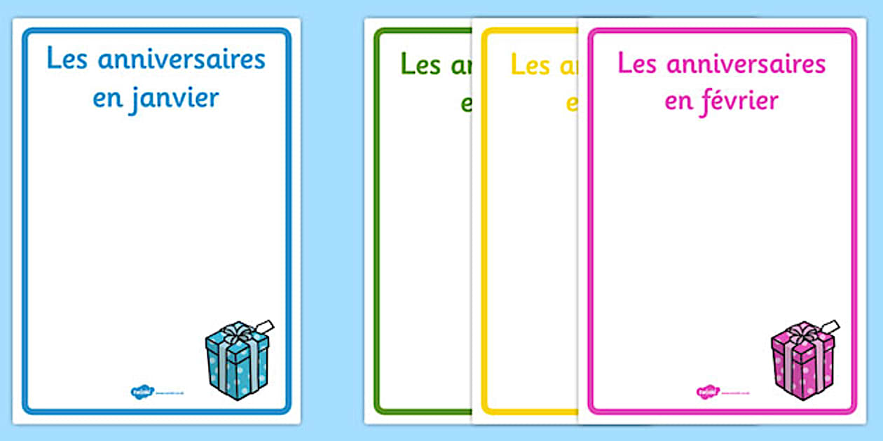 Editable Birthday Display Posters French (teacher made)