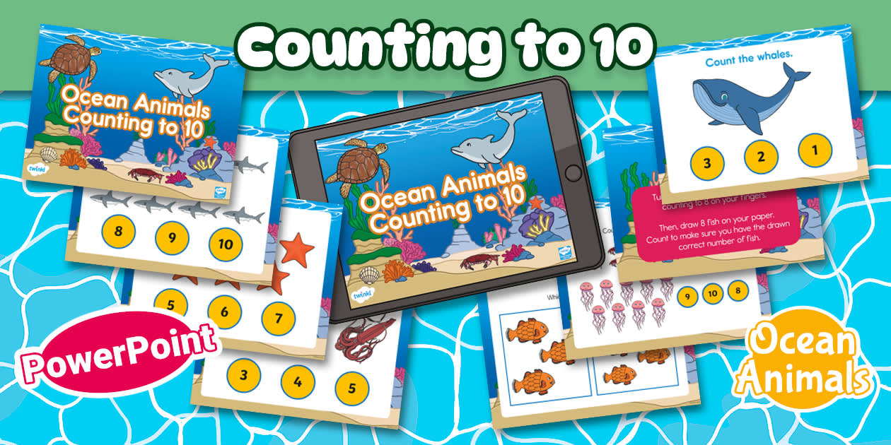 Ocean Animals Counting to 10 PowerPoint (teacher made)