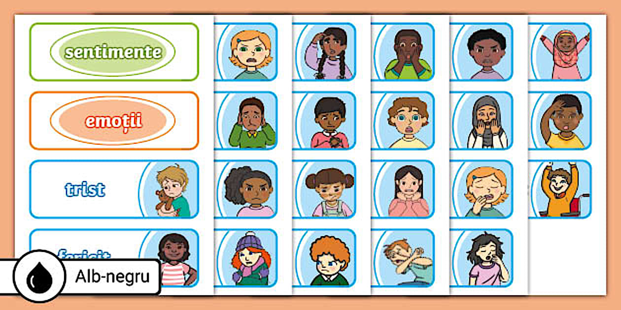 Emoțiile mele – Cartonașe cu vocabular (Teacher-Made)