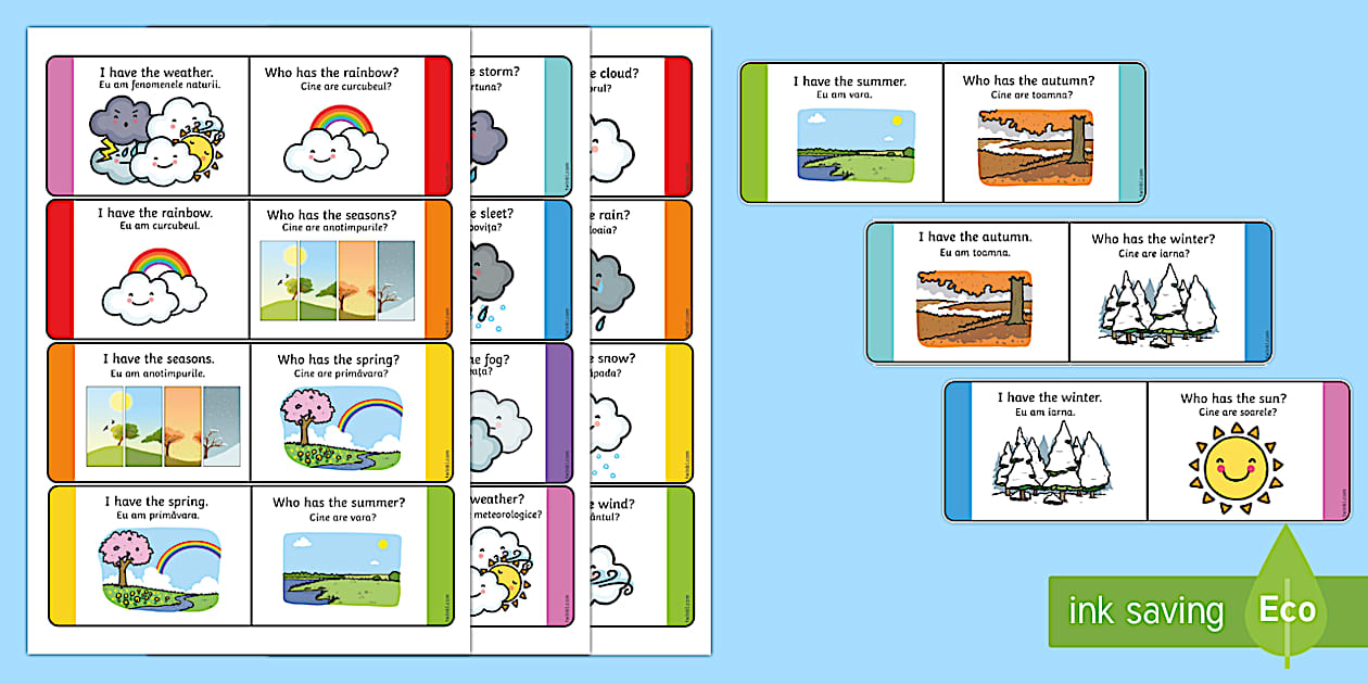 Weather Loop Cards English/Romanian - Weather Loop Cards
