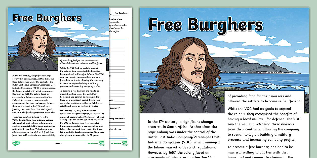 Grade 7 Burghers Reading Comprehension | History - Twinkl