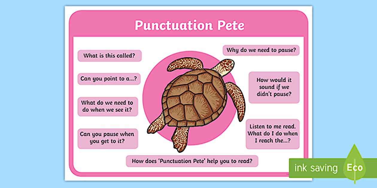EYFS Guided Reading Strategy Question Mat - Punctuation Pete