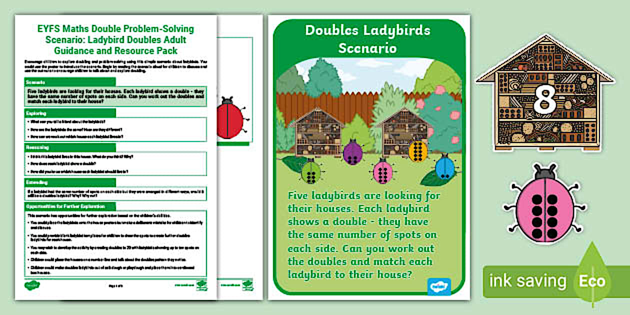 👉 EYFS Maths Problem-Solving Scenario Ladybird Doubles Pack