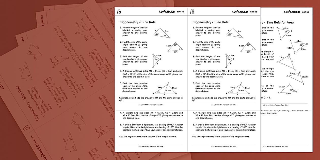 👉 Trigonometry Test Bites (professor feito) - Twinkl
