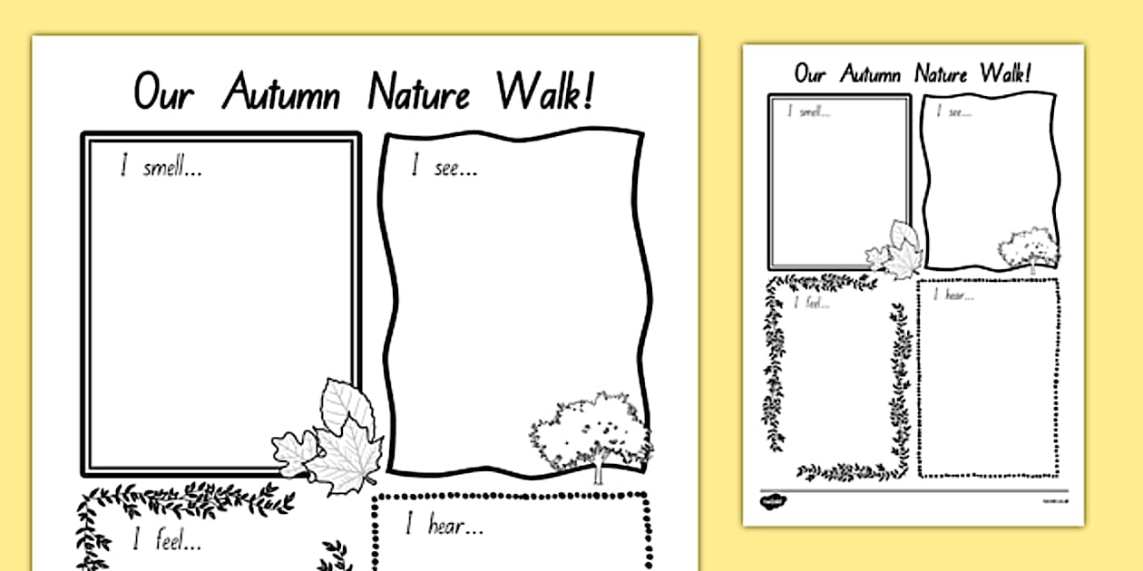 Our Autumn Nature Walk Writing Frame (teacher made) - Twinkl