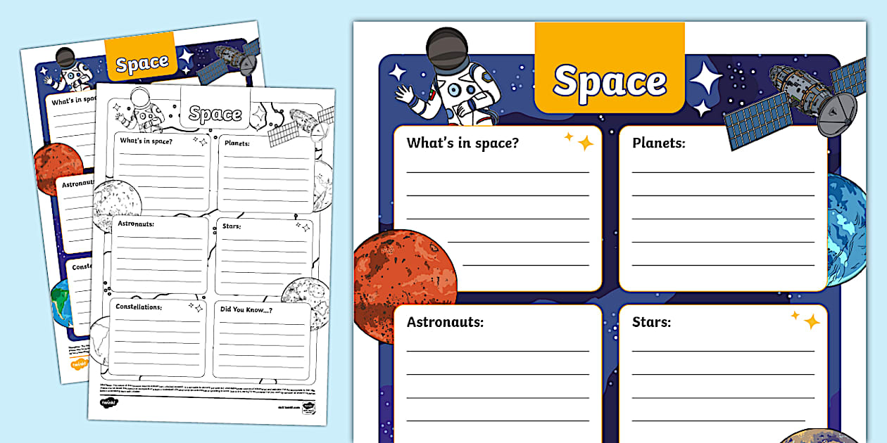 KS1 Space Fact File Template (teacher made) - Twinkl