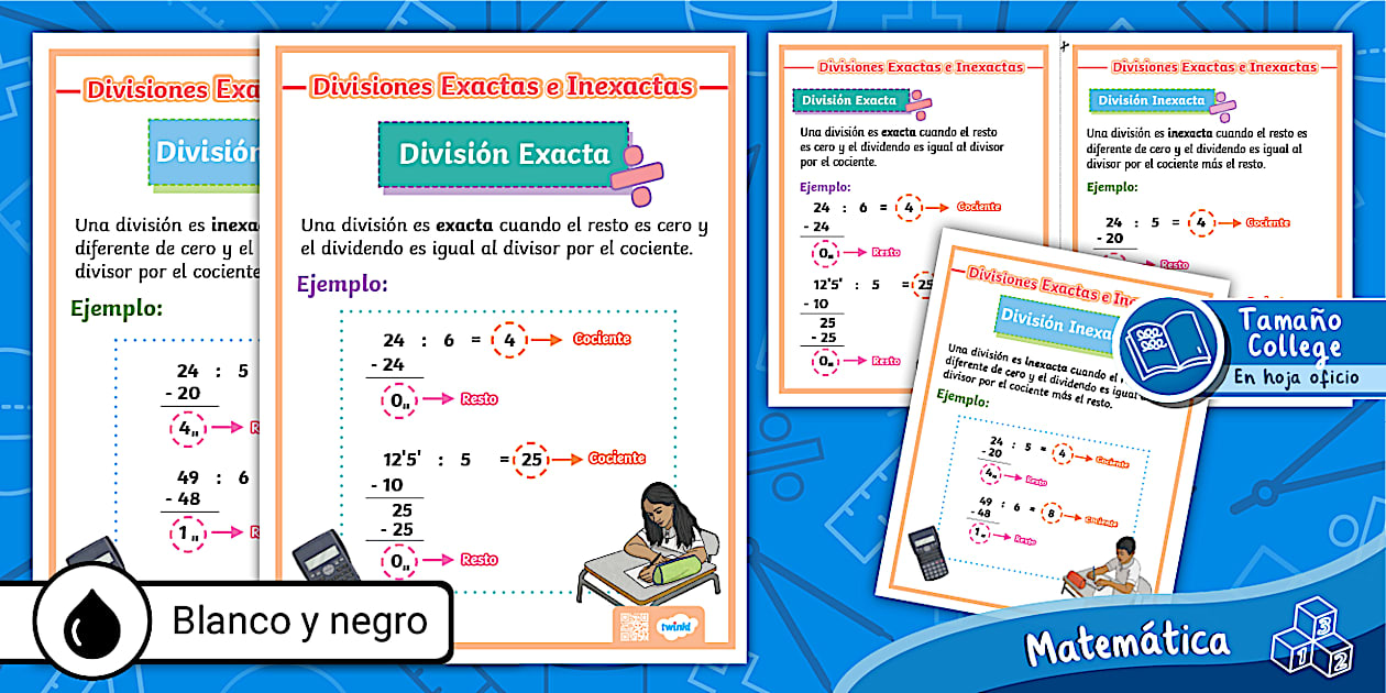 División | Exacta | Inexacta | Divisiones | Póster | Resto
