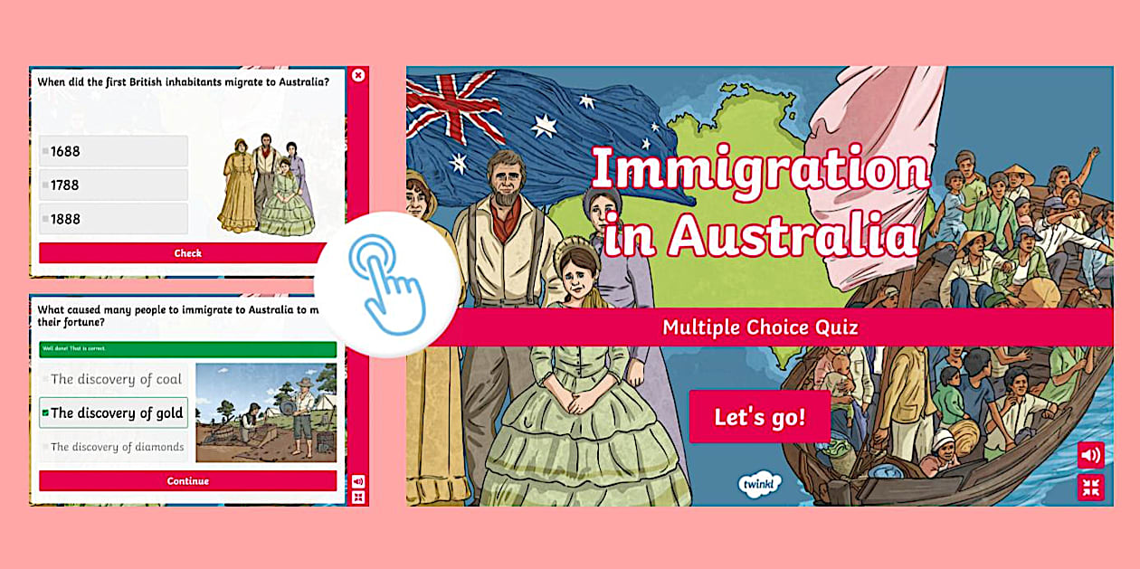 Immigration in Australia Multiple Choice Quiz (teacher made)