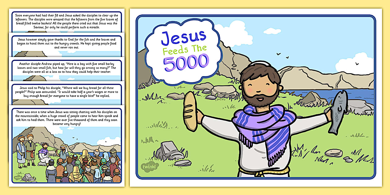 Jesus Feeds the 5000 Bible Story (teacher made) - Twinkl