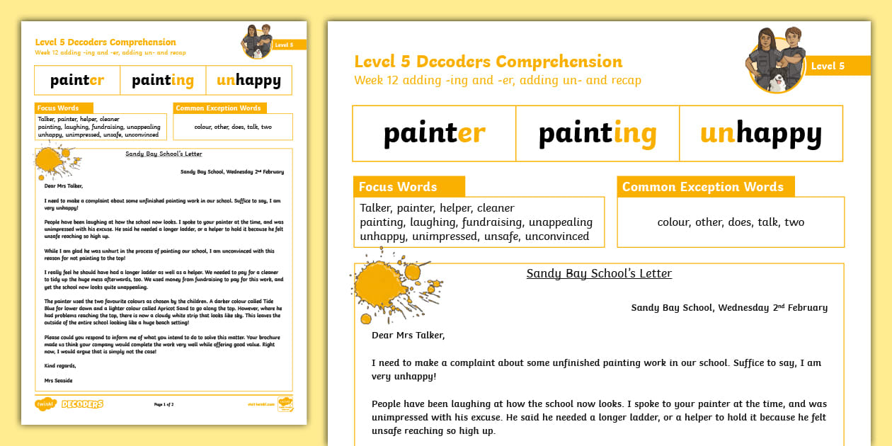 Twinkl Phonics KS2 Decoders Level 5 Week 12 Comprehension