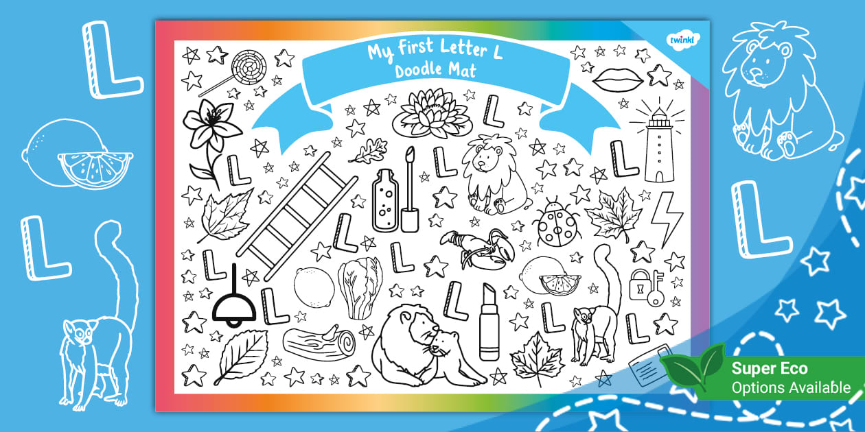 My First Letter L Doodle Mat (teacher made) - Twinkl