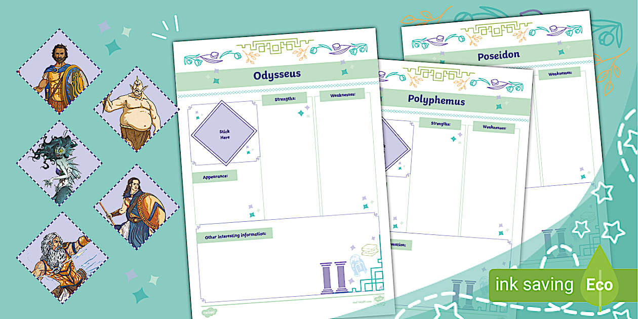 The Odyssey Character Fact Files (Ages 7 - 11) - Twinkl