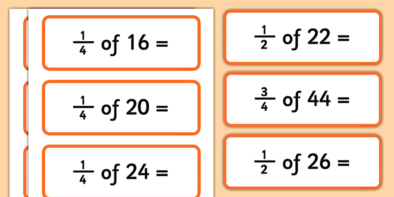 Editable Halves, Quarters and 3 Quarters Numbers Up to 50 Challenge Cards