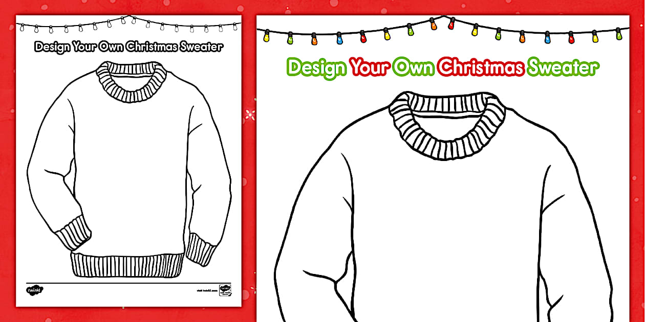 Ugly Christmas Sweater Worksheet for Kids | Twinkl USA
