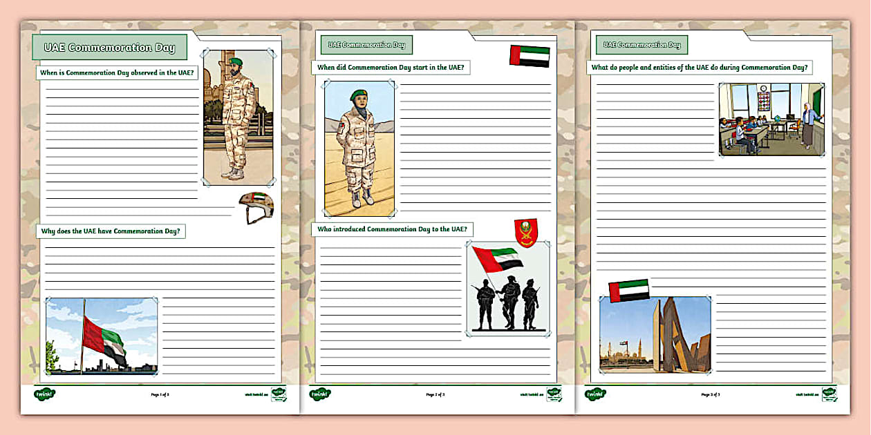 UAE Commemoration Day - Writing Frame (Teacher-Made)