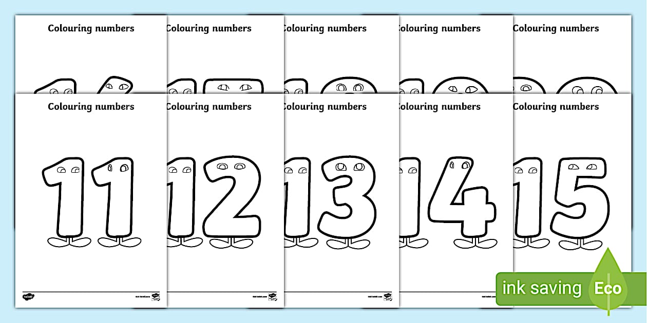 Colouring Page by Numbers 11-20 | Twinkl Numeracy EYFS