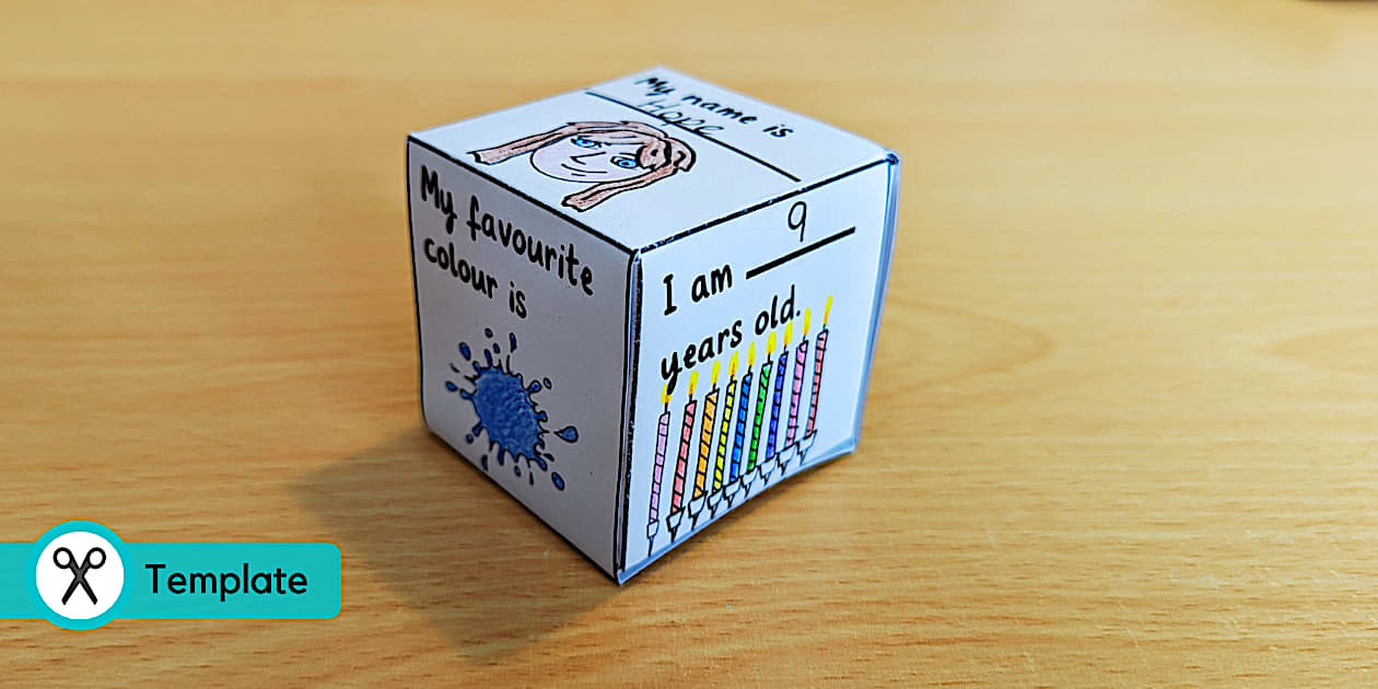 Facts About Me Cube | All About Me Craft - Twinkl