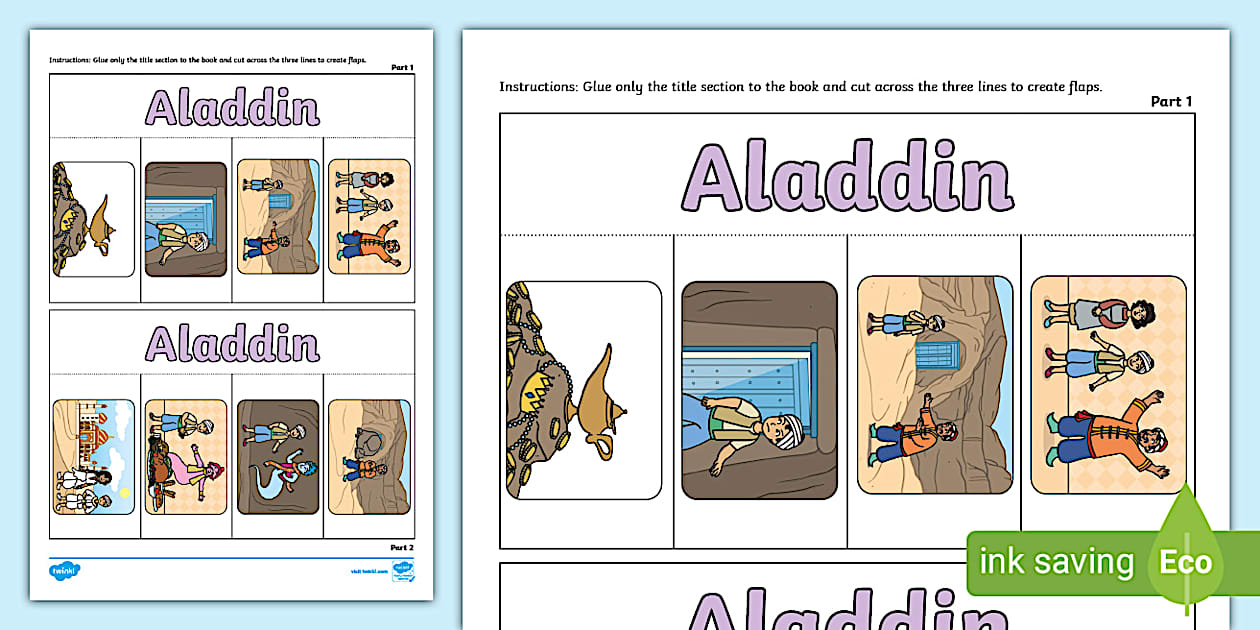Aladdin Story Writing Flap Book (Teacher-Made) - Twinkl