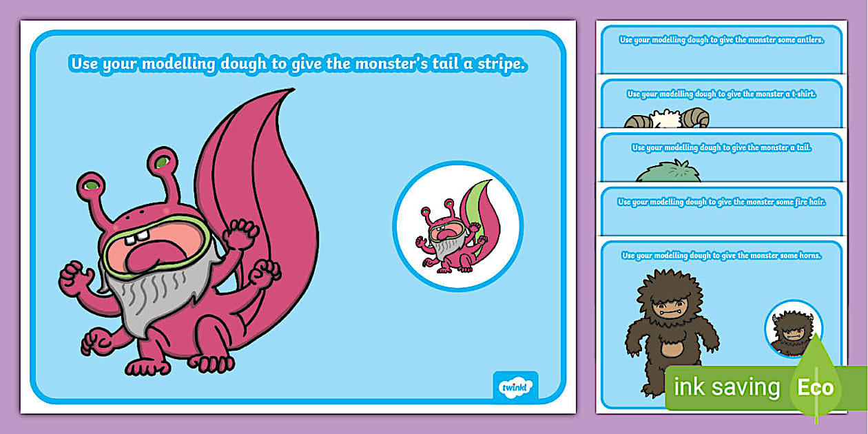 Monster Modelling Dough Mats - Twinkl