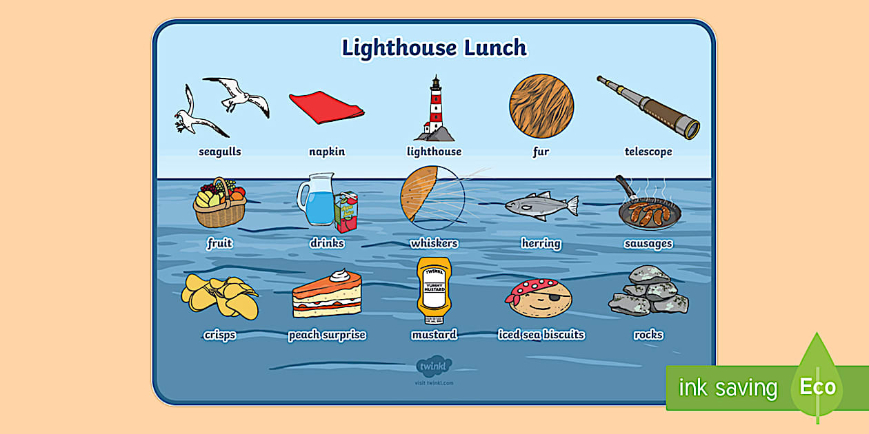 Lighthouse Keepers Lunch Word mat - Primary Resources
