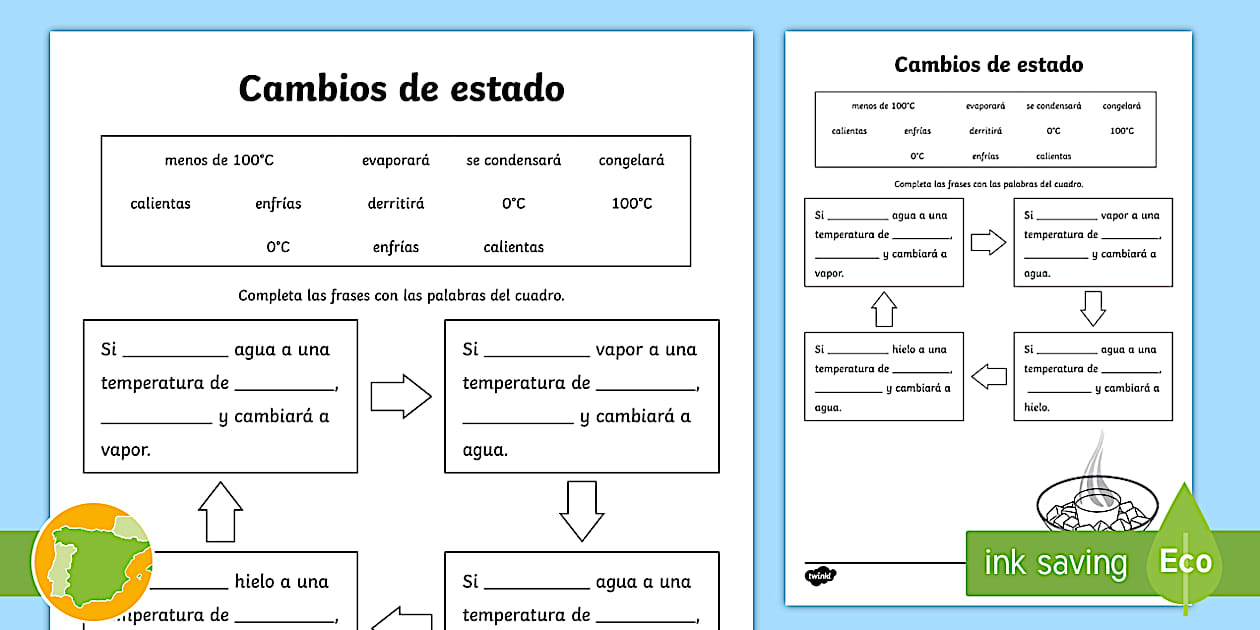Ficha de actividad: Cambios de estado (teacher made)