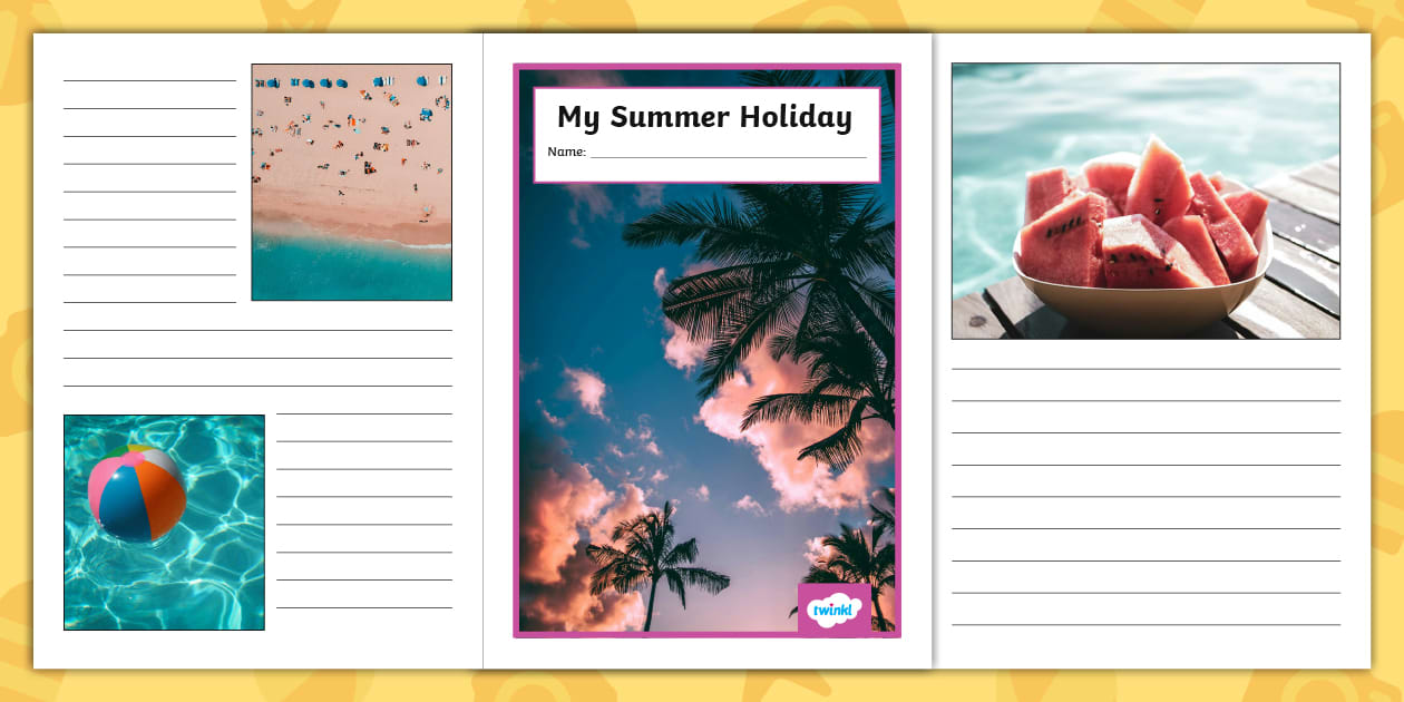 * NEW * My Summer Holiday Journal Writing Frame - Twinkl