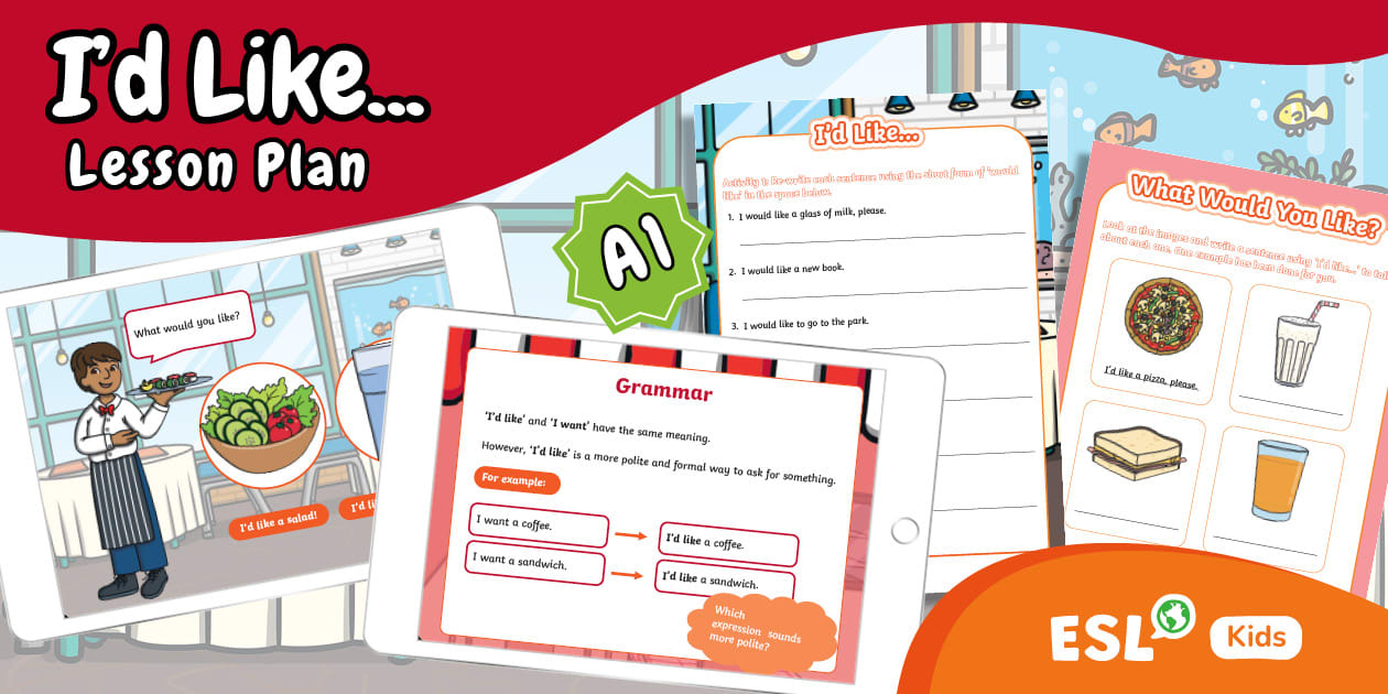 ESL 'I'd Like...' Lesson Plan for Kids