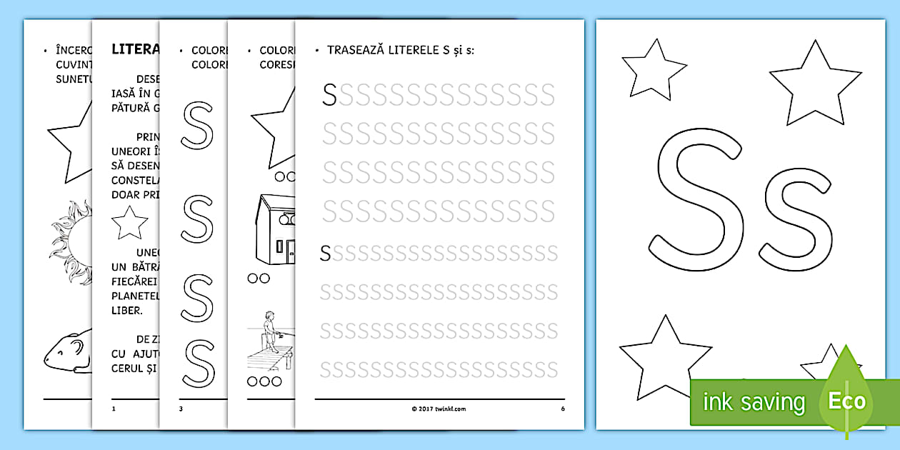 Învățăm litera S s - Broșură cu activități - Twinkl