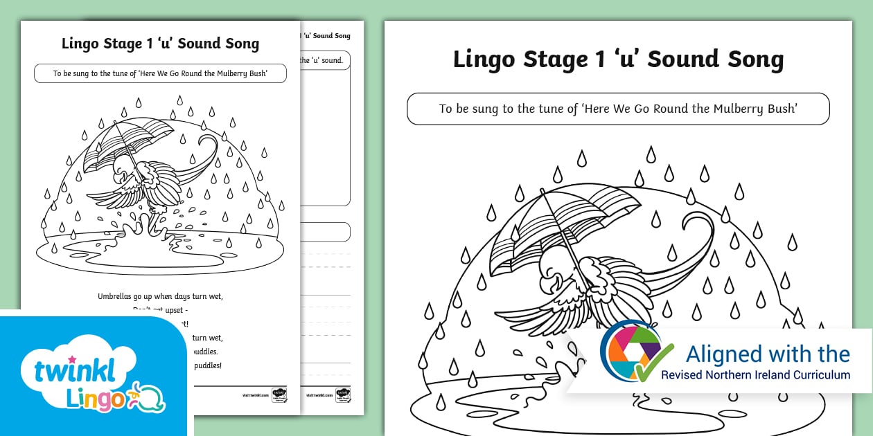 Lingo Stage 1 'u' Sound Song Activity Sheets (teacher made)