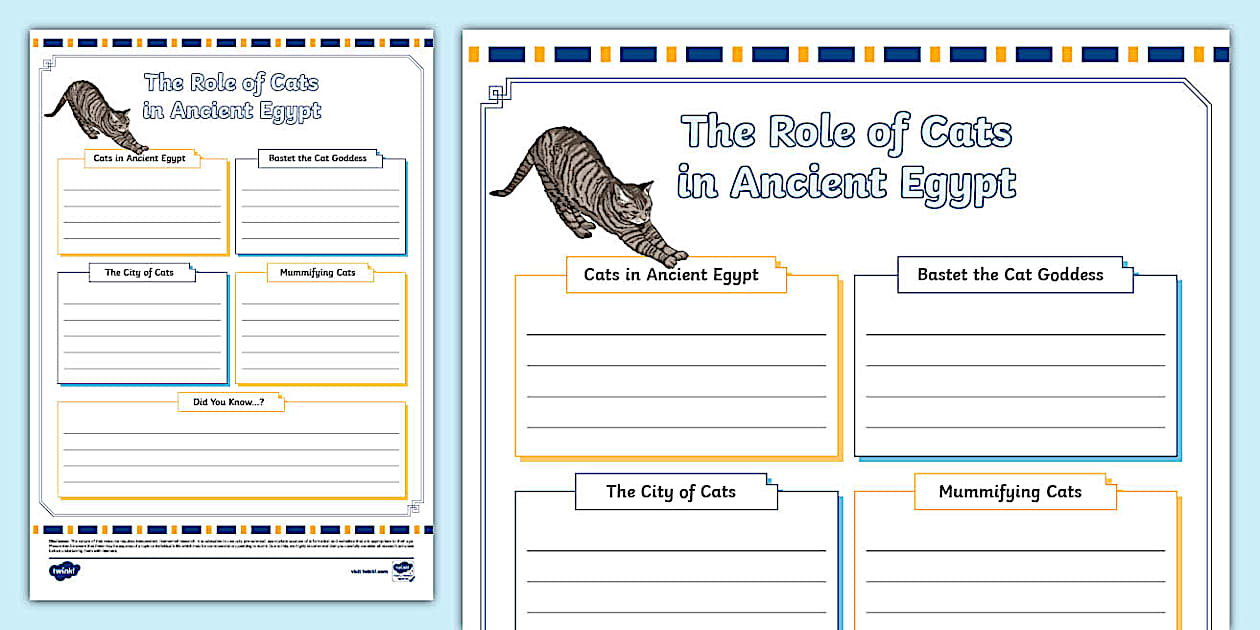 The Role of Cats in Ancient Egypt Fact File Template