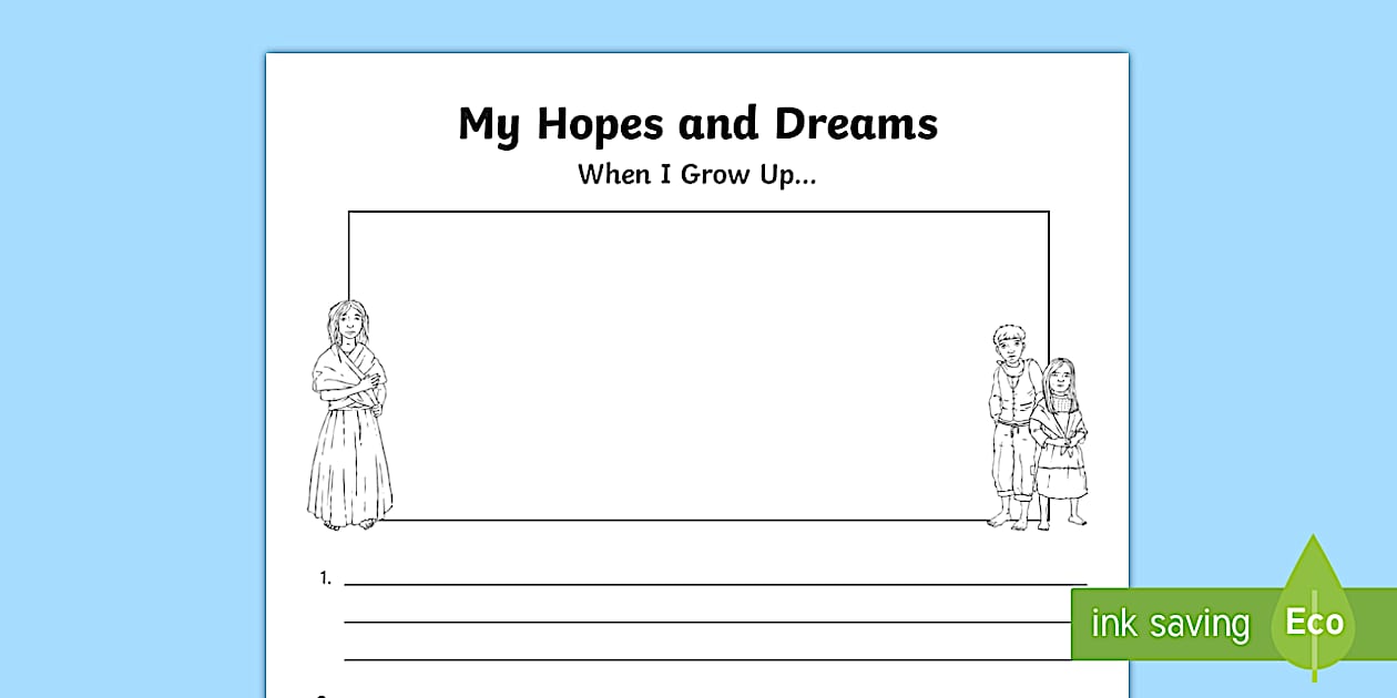 My Hopes and Dreams Worksheet / Worksheet to Support Teaching on Under the