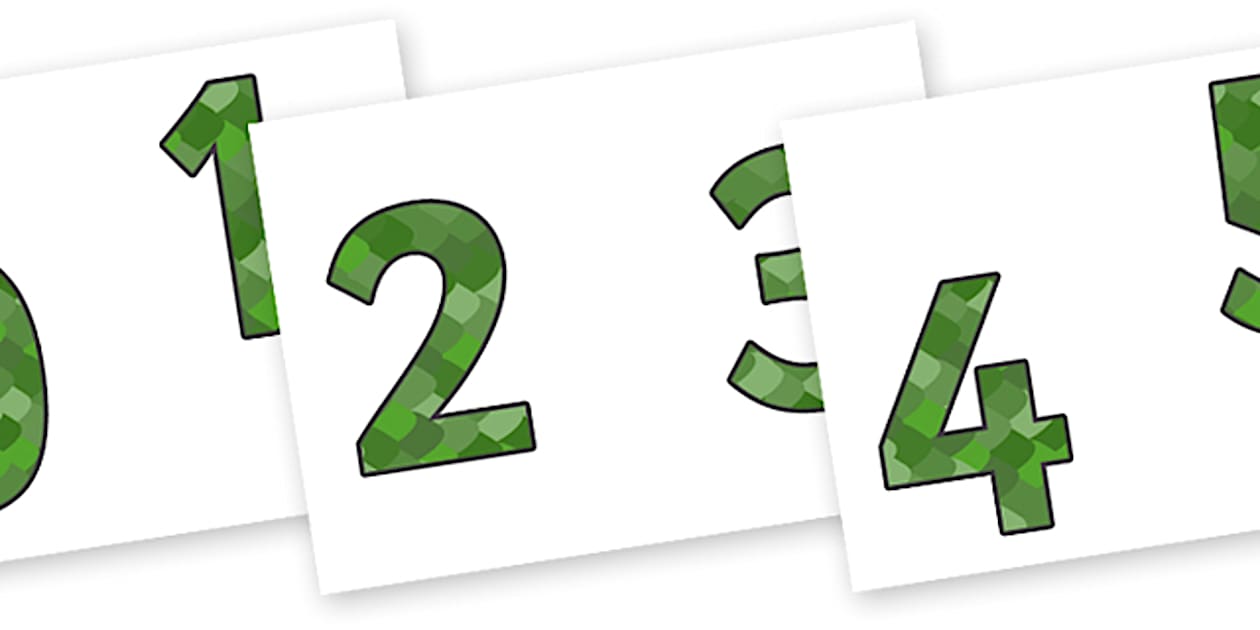 0-9 Display Numbers (Reptile Skin) (teacher made) - Twinkl