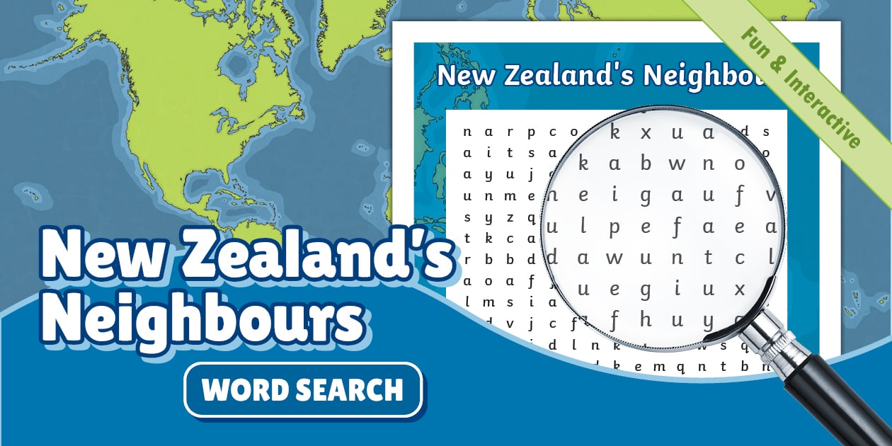 New Zealand's Neighbours: Word Search