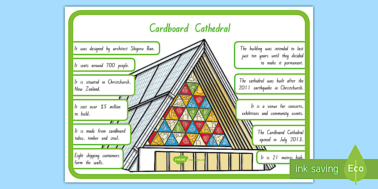 Cardboard Cathedral Display Poster - Twinkl