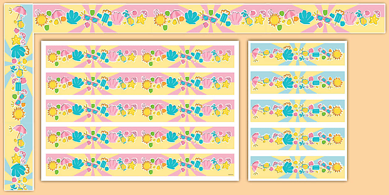 Summer Vibes Themed Display Borders (teacher made) - Twinkl