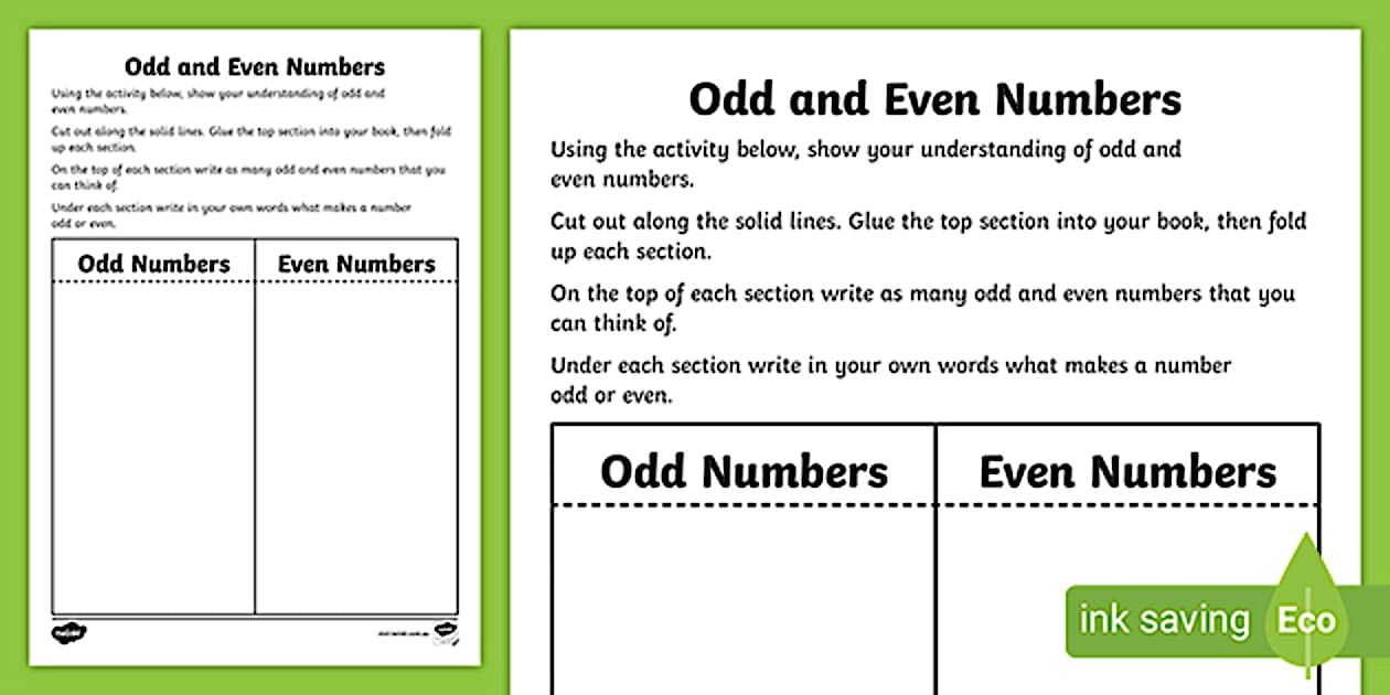 TAS Odd and Even Numbers Interactive Book - Twinkl