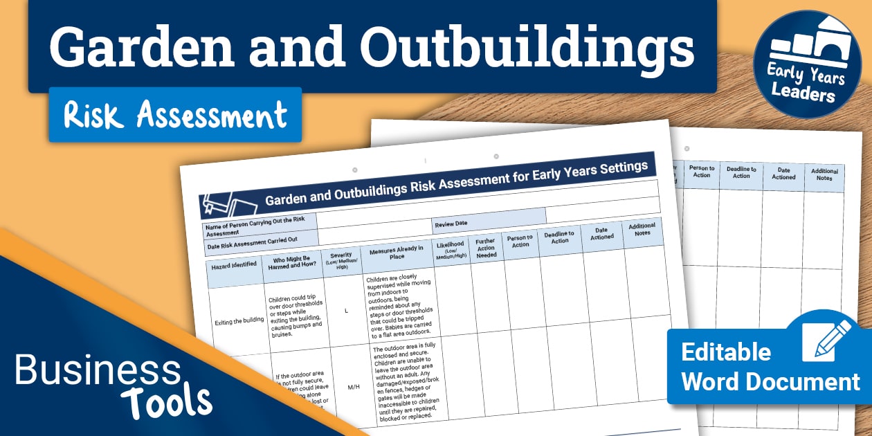 Garden and Outbuilding Risk Assessment Early Years Settings