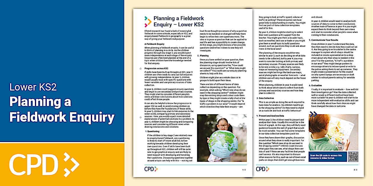 Planning a Fieldwork Enquiry in Lower Key Stage 2 - Twinkl