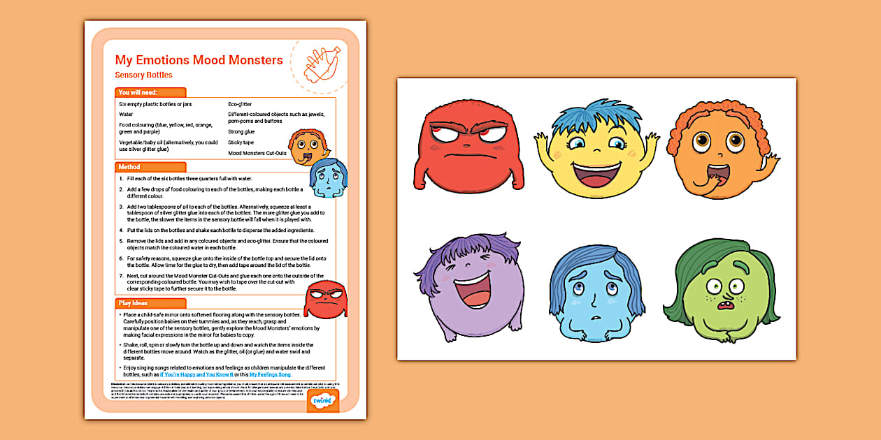 My Emotion Mood Monsters Sensory Bottle | Twinkl - Twinkl