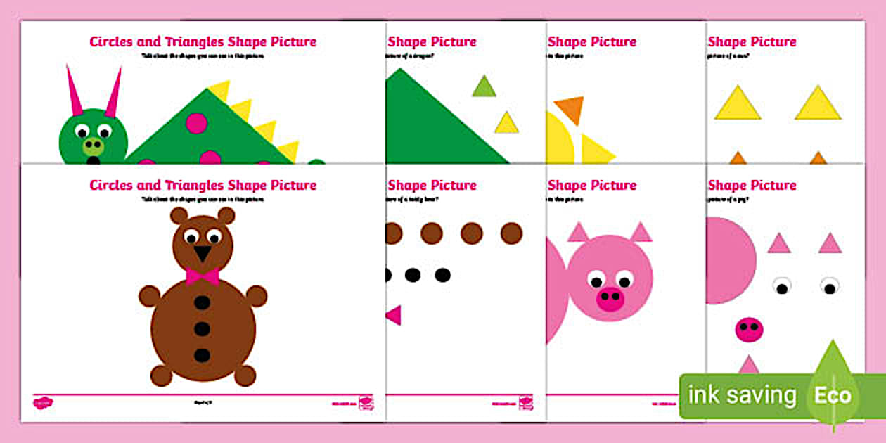 👉 Pictures of Circles and Triangles Shapes Activity Pack