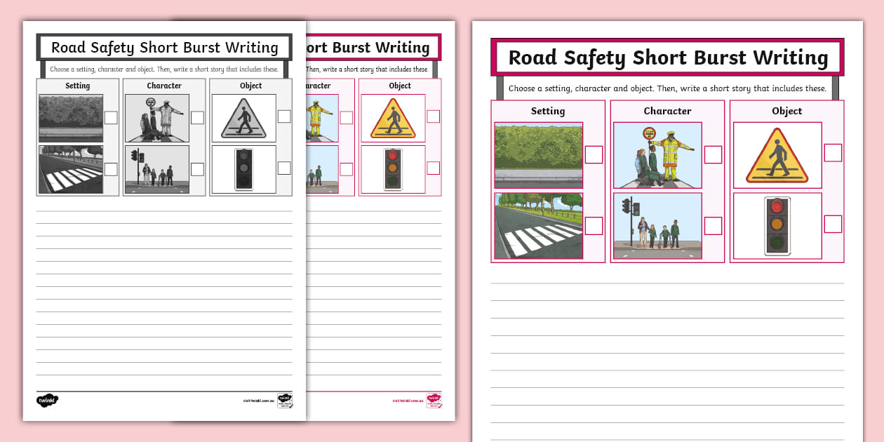 Road Safety Short Burst Writing Template