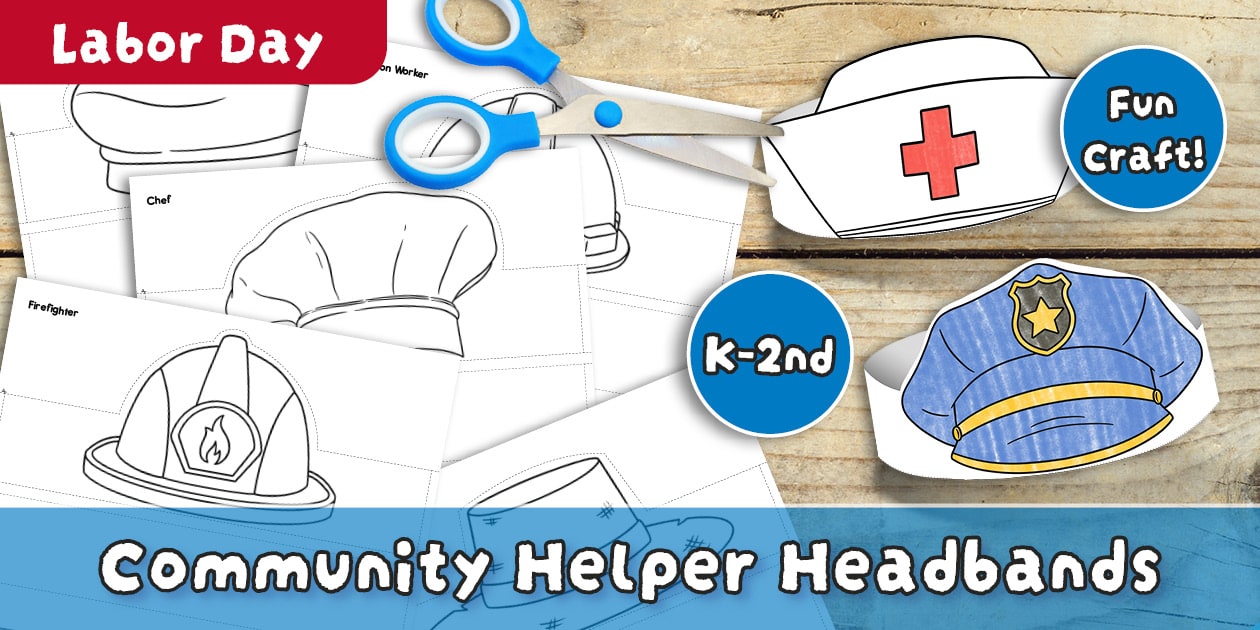 Community Helper Headbands | Printable Labor Day Hats