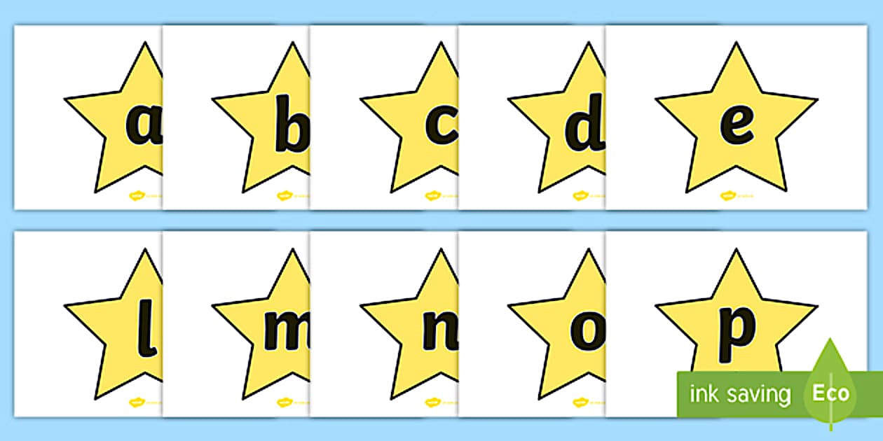 A-Z Alphabet on Stars (teacher made) - Twinkl