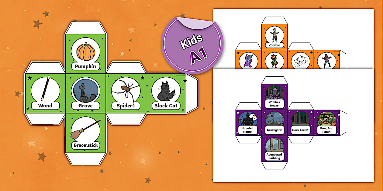 ESL Halloween Story Dice (teacher made) - Twinkl