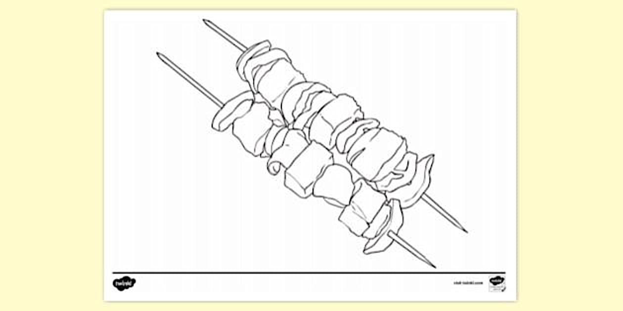 Paneer Tikka Colouring Sheet | Colouring Sheets - Twinkl