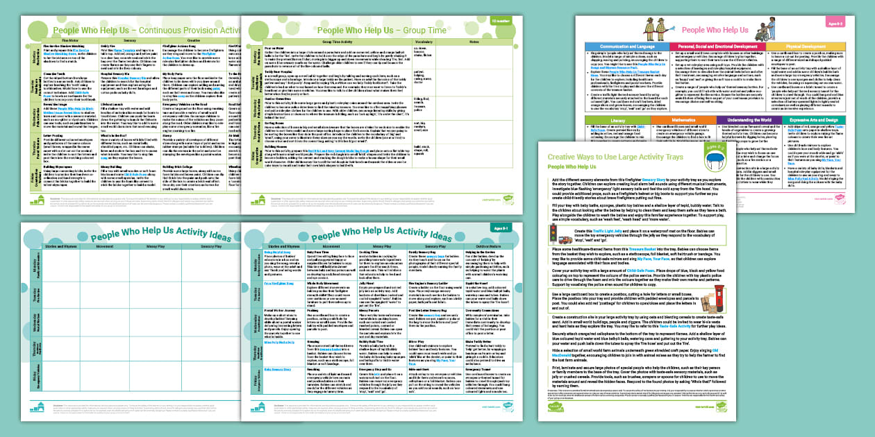 Kindergarten Ages 0-2 People Who Help Us Bumper Planning Pack