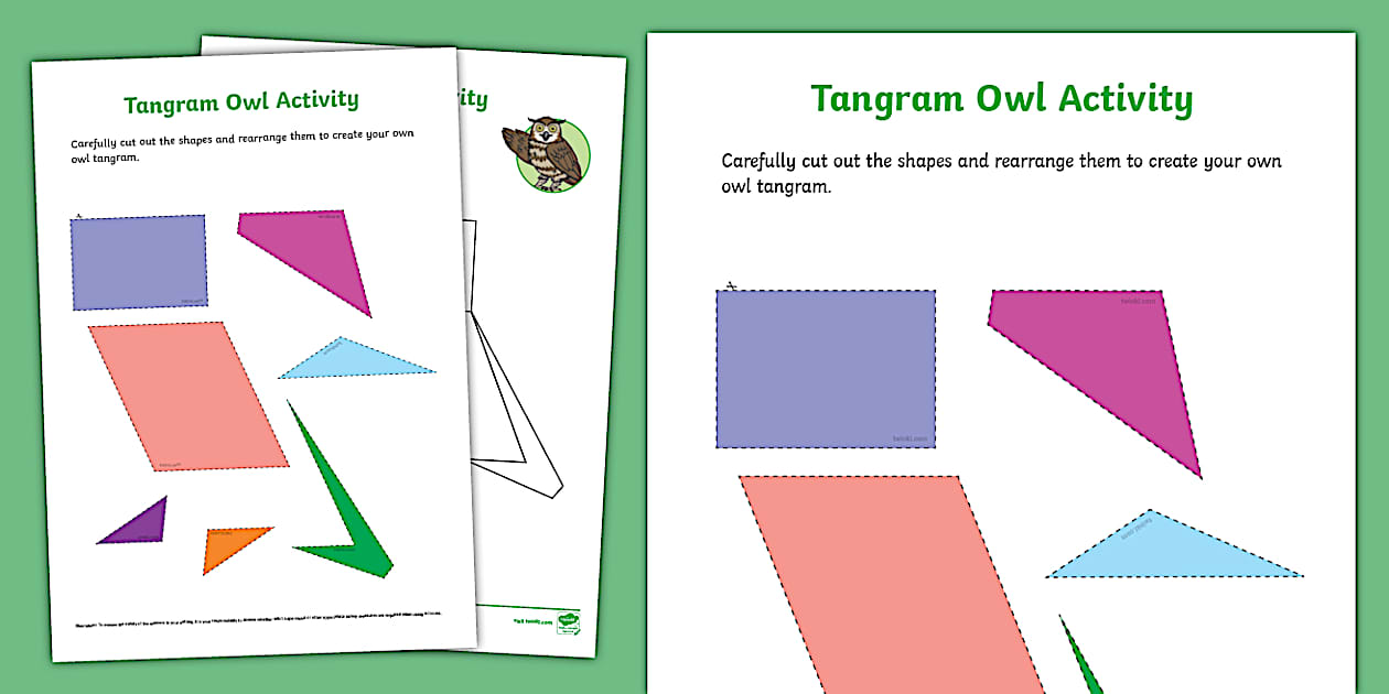 👉 Owl Tangram Puzzle Activity (teacher made) - Twinkl