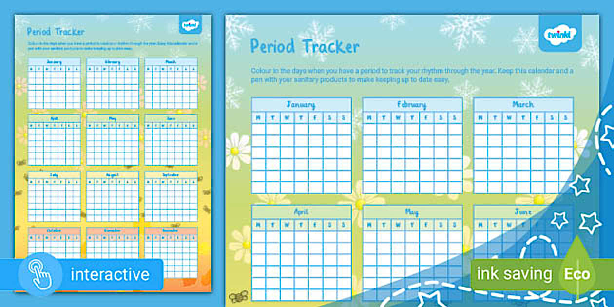 Seasonal Themed Period Tracker (teacher made) - Twinkl